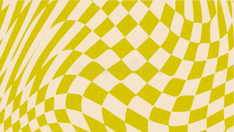 1970 Retro Trippy Wave Checkered Pattern. Groovy Geometric Distorted ...