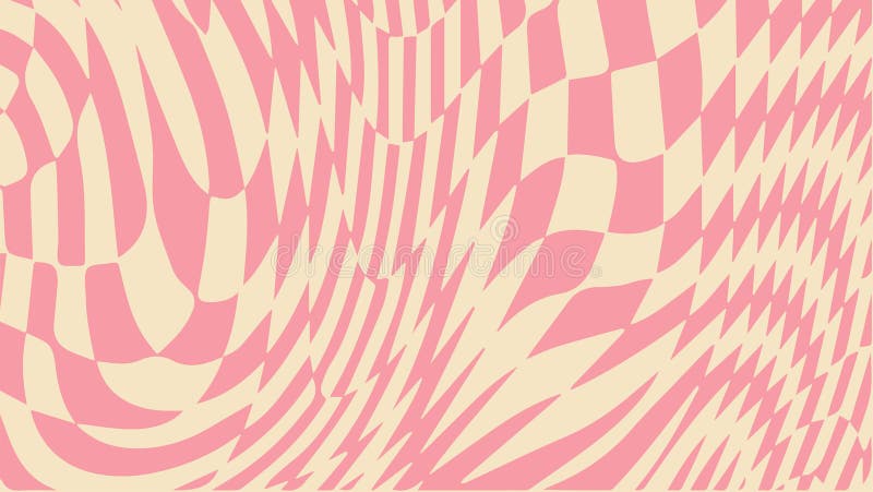1970 Retro Trippy Wave Checkered Pattern. Groovy Geometric Distorted ...
