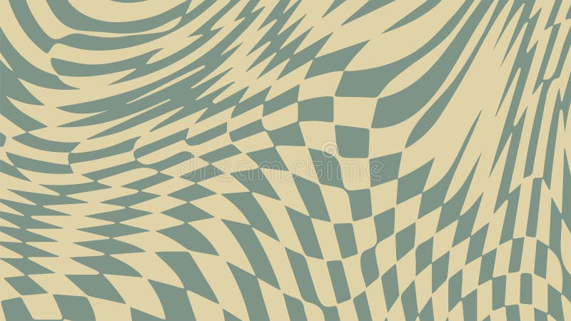 1970 Retro Trippy Wave Checkered Pattern. Groovy Geometric Distorted ...