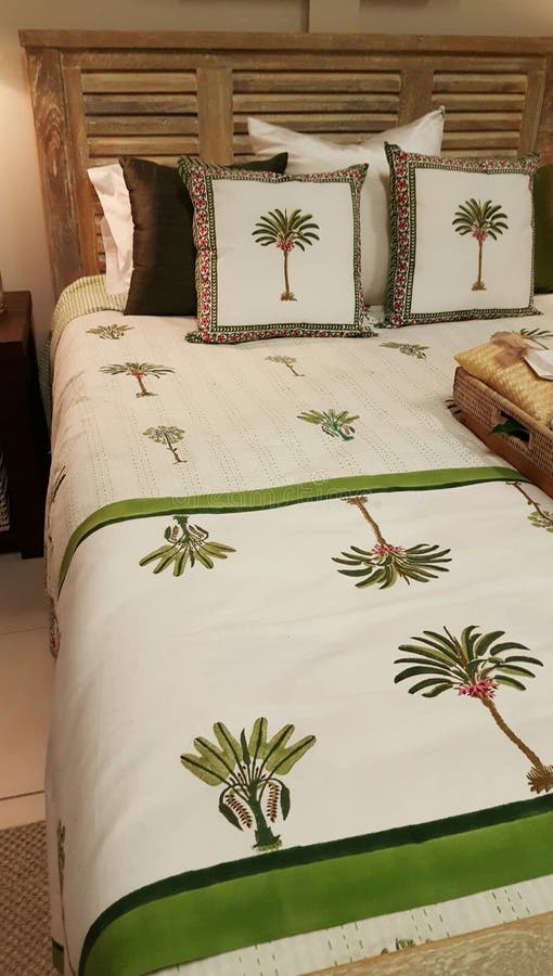 Retro tropical bedroom stock photo. Image of tropical - 87328492