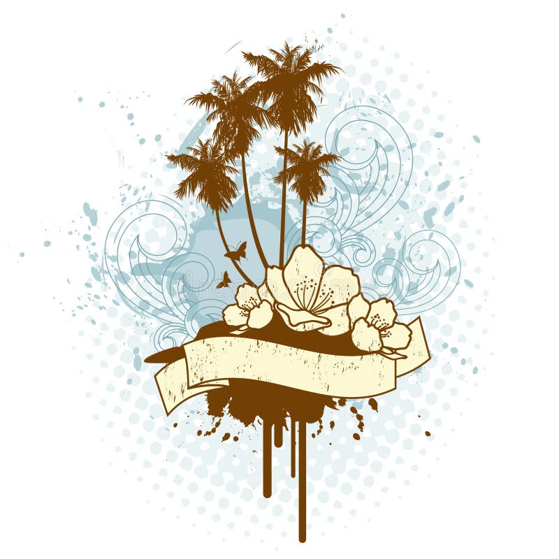 Tropical retro-surf stock vector. Illustration of surfer - 4943475