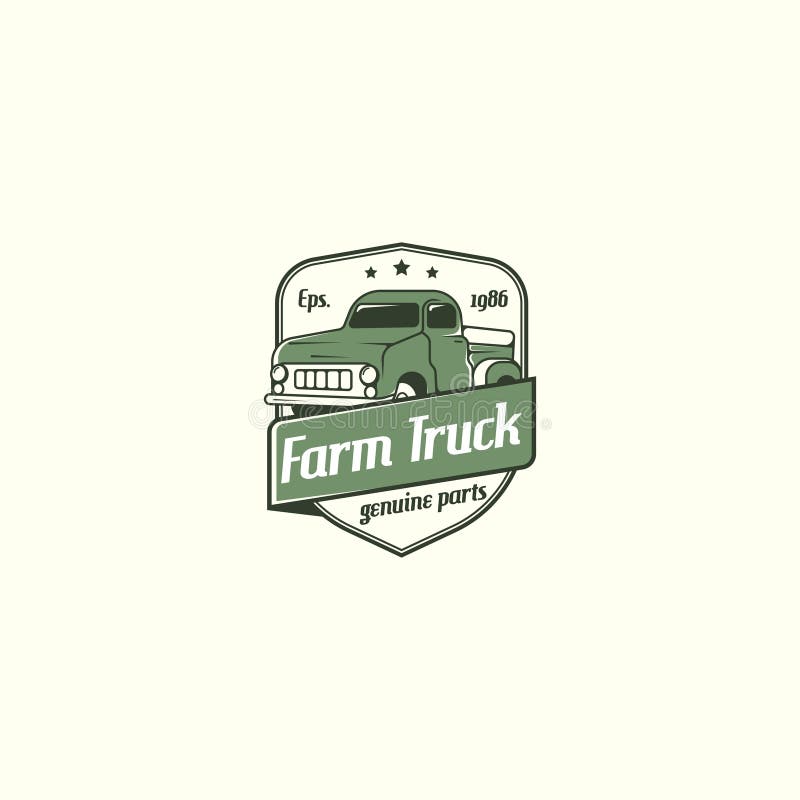 Retro Truck Logo Tenplate Vector. Farm Truck Logo Stock Vector ...