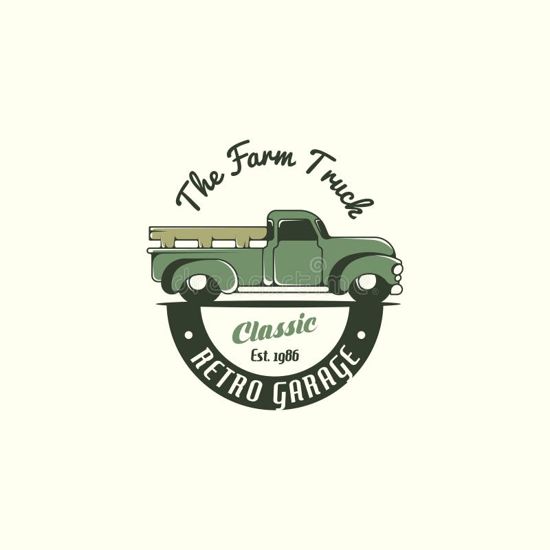 Retro Truck Logo Tenplate Vector. Farm Truck Logo Stock Vector ...