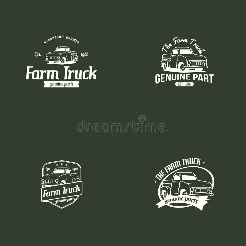 Retro Truck Logo Tenplate Vector. Farm Truck Logo Stock Illustration ...