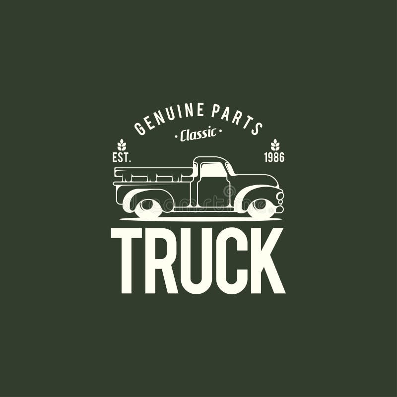 Retro Truck Logo Tenplate Vector. Farm Truck Logo Stock Illustration ...