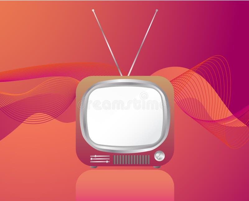 Retro tv with rss stock vector. Illustration of program - 12898334