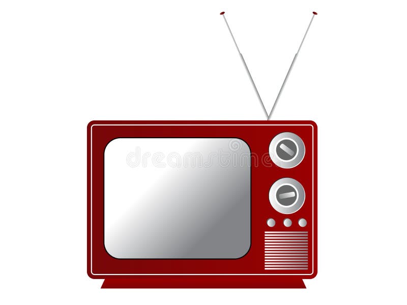 Tv Old Retro Vintage Icon Stock Vector Illustration Black Outline ...