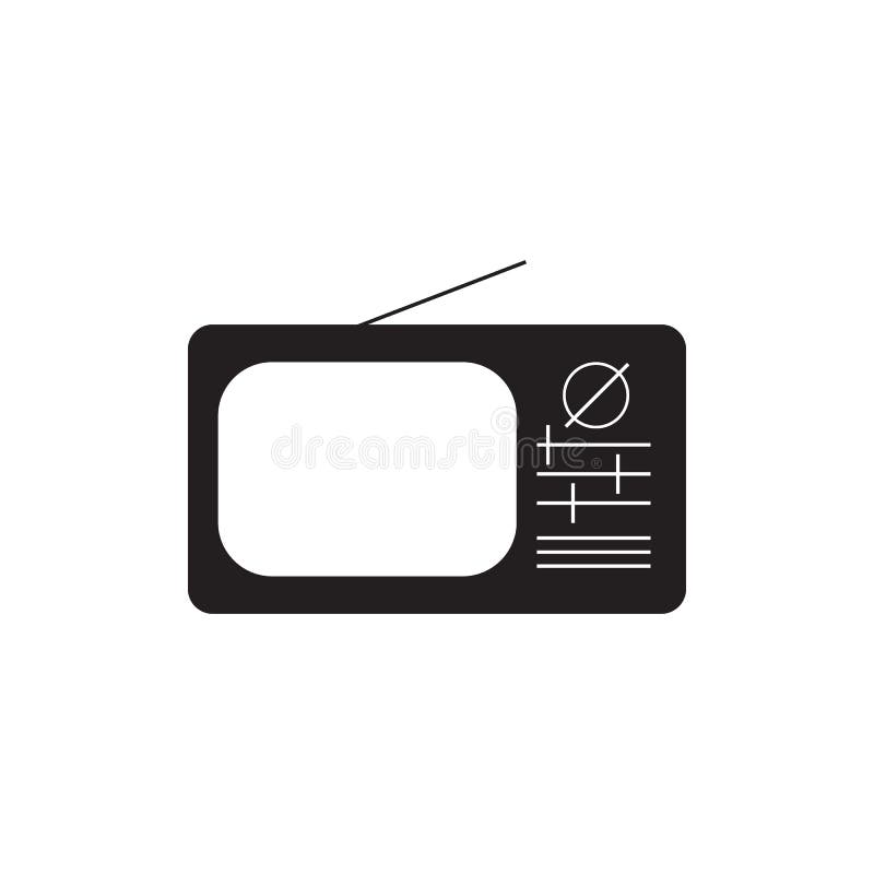Retro Tv Black Icon Vector Design Illustration Stock Vector ...