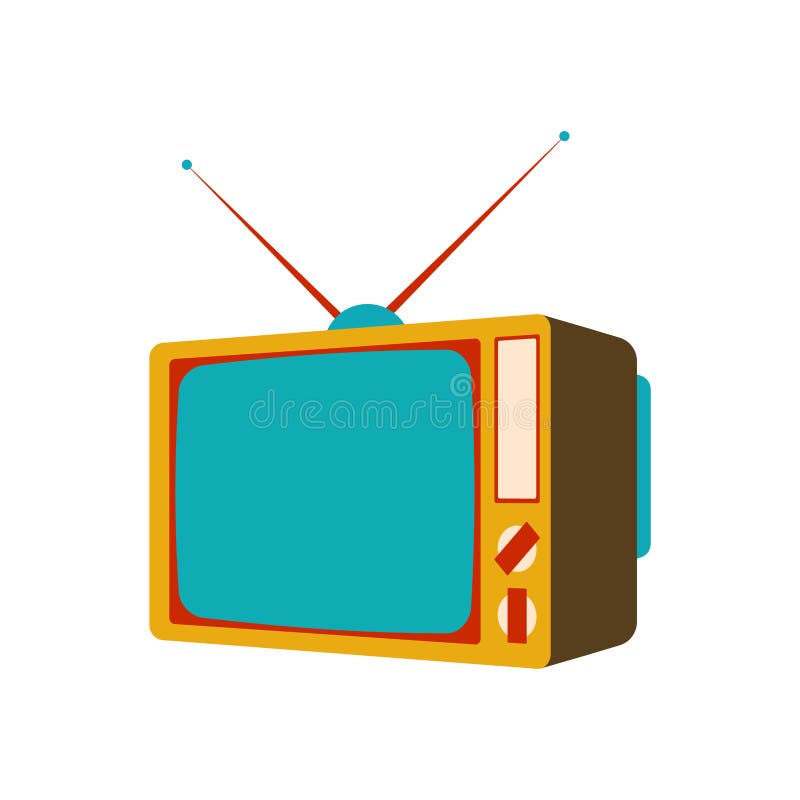 Retro TV Icon. Old Televisor Sign Stock Vector - Illustration of ...