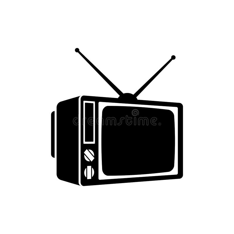 Retro TV Icon. Old Televisor Sign Stock Vector - Illustration of ...