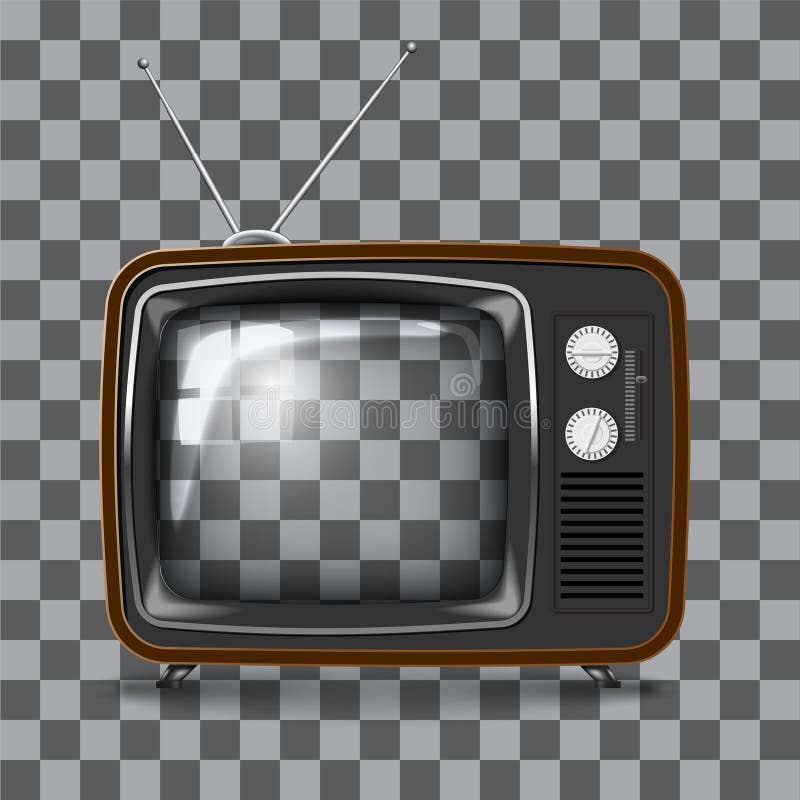 Retro TV Isolated on Transparent Stock Illustration - Illustration of ...