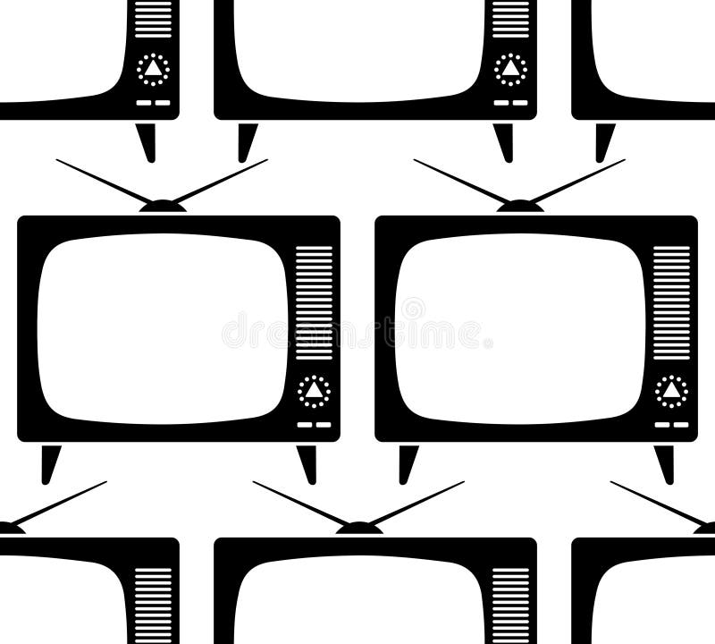 Retro TV pattern stock vector. Illustration of screen - 85762682
