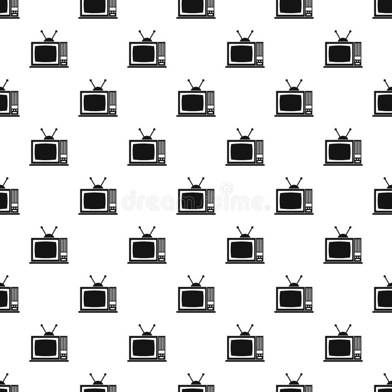 Retro TV Pattern, Simple Style Stock Vector - Illustration of blank ...