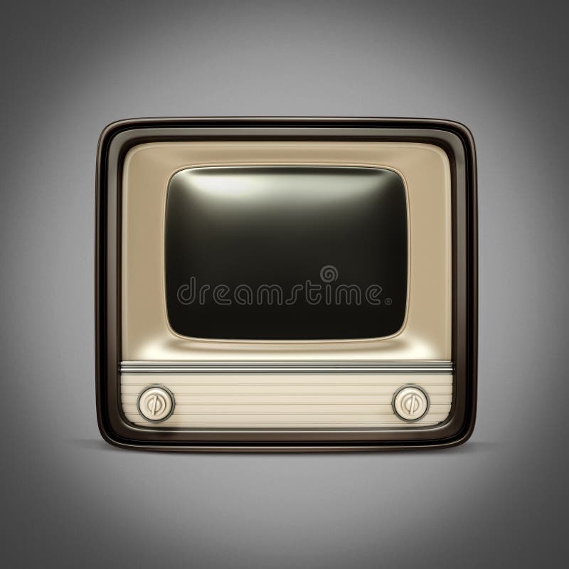 Retro TV / Radio on a Gray Background Stock Illustration - Illustration ...