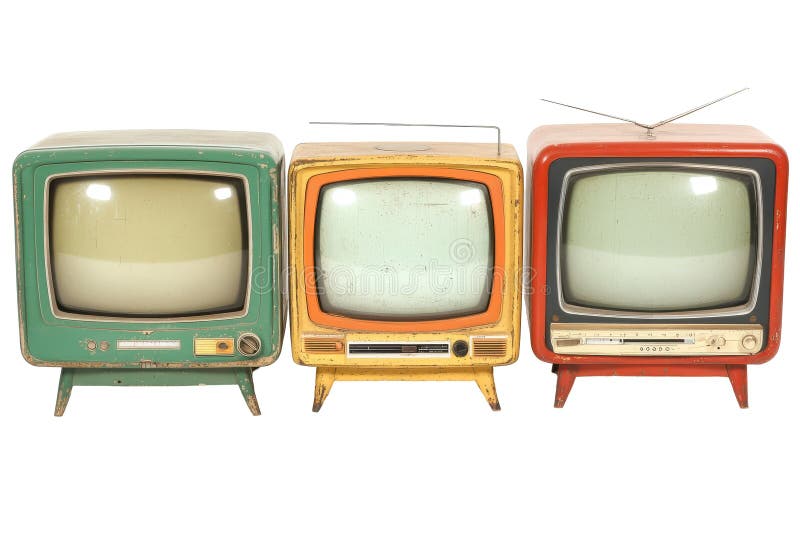 Retro TV S Showcasing Vintage Designs Stock Illustration - Illustration ...