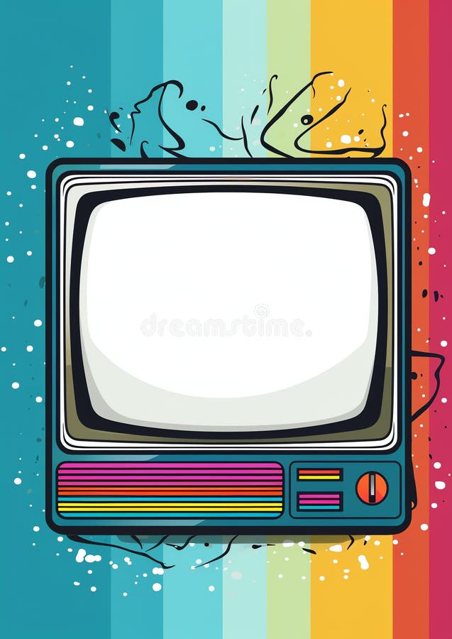 Retro TV Screen Frame 80s Retro Nostalgic Stock Illustration ...