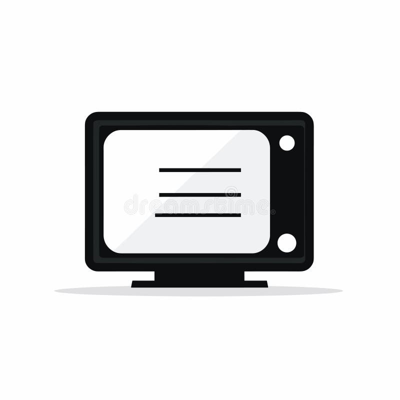 Retro Tv Screen Interface Icon of Multimedia or Television App Vector ...