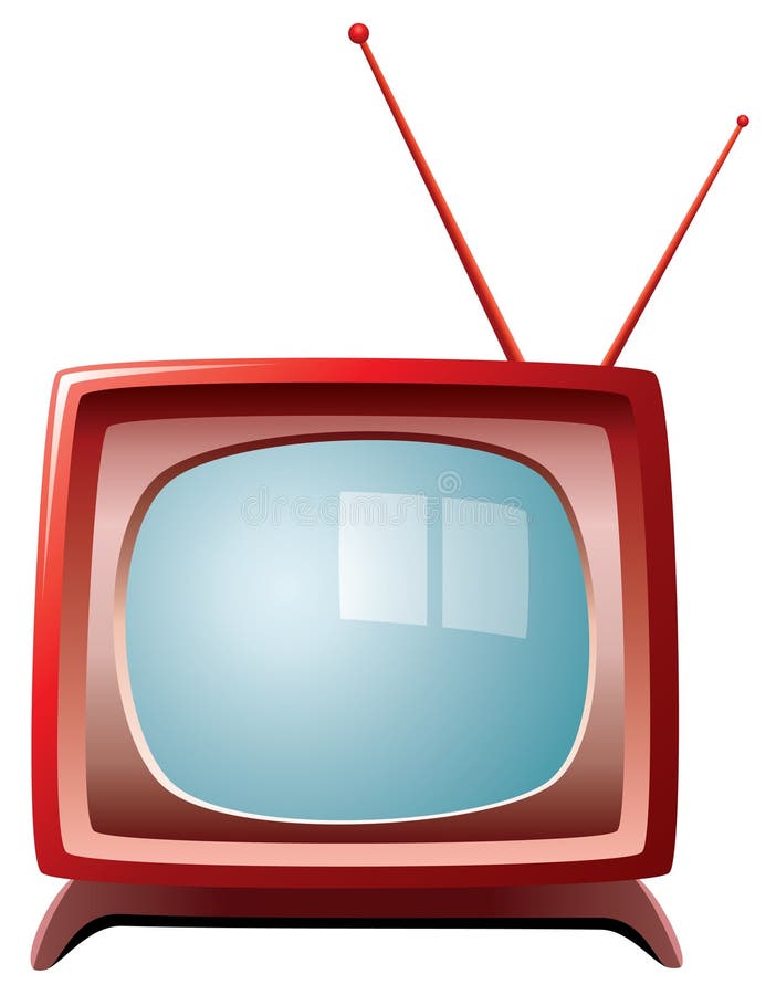 Cool Retro Television Set stock vector. Illustration of clip - 24278880