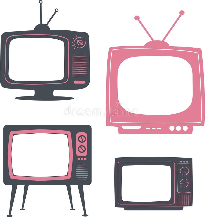 Retro tv sets stock vector. Illustration of film, shape - 14105370