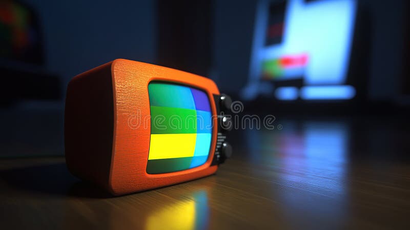 Retro TV Test Pattern, Home Studio, Night Stock Image - Image of home ...