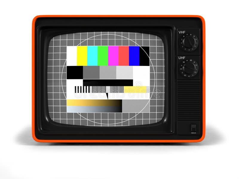 Retro TV Test Screen Frontal Stock Illustration - Illustration of ...