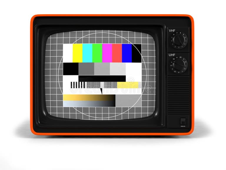 Retro TV Test Screen Frontal Stock Illustration - Illustration of ...