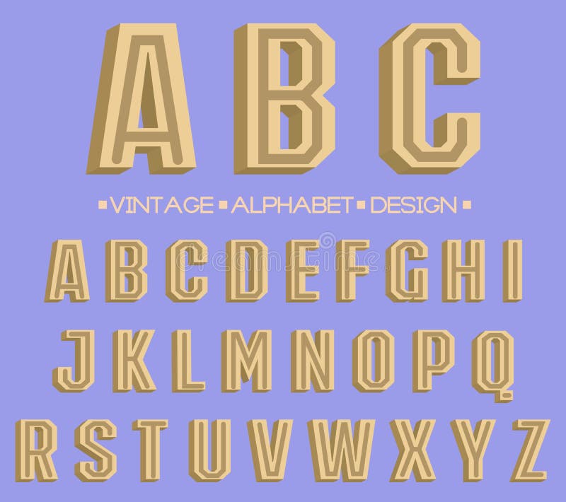 Retro Type Font, Vintage Typography Stock Illustration - Illustration ...