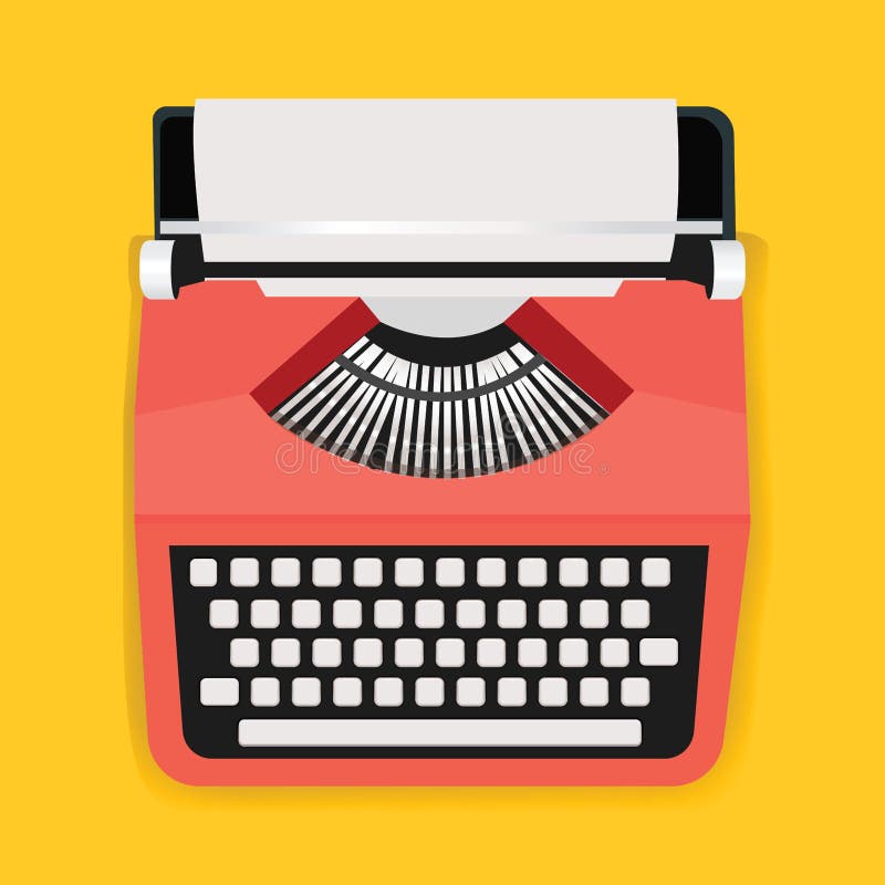Retro Typewriter Machine Icon Illustration Vector Stock Vector ...