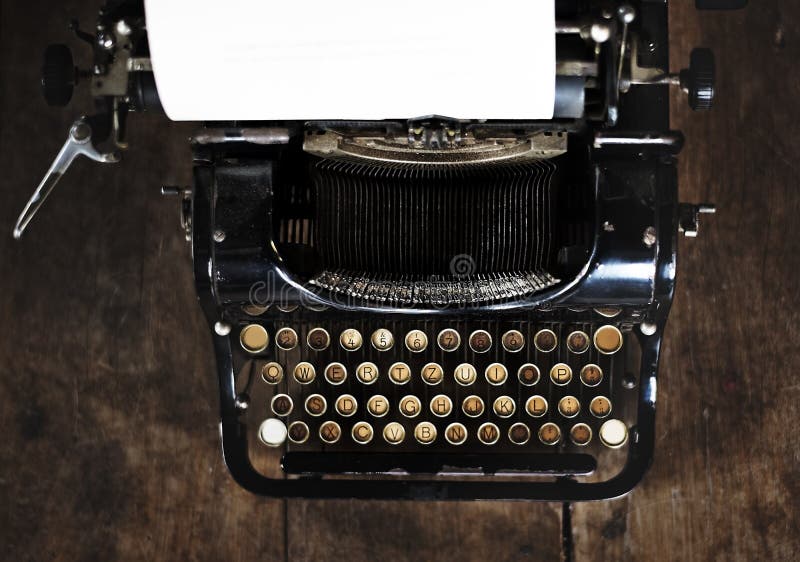 Retro Typewriter Machine Old Style with Blank Paper Stock Photo - Image ...