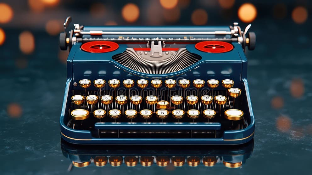 Retro Typewriter Sticker Collage Background for Digital Projects Stock ...