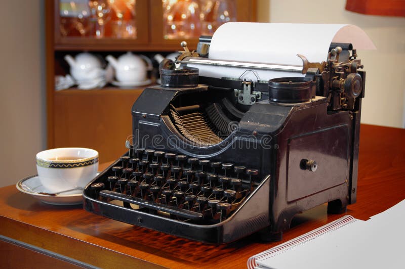 Retro Writing Machine with Style Keyboard. Obsolete Typewriter. Stock ...