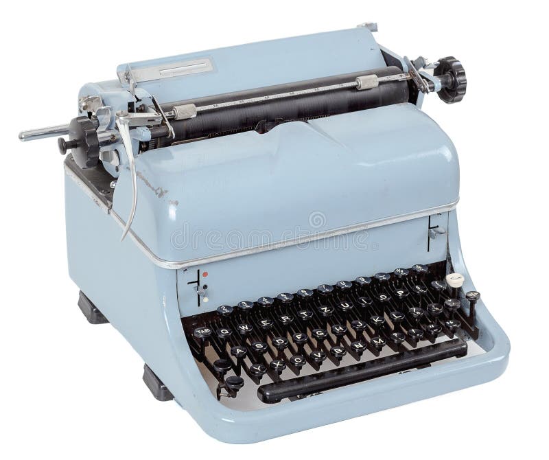 Retro Typewriter on White Background Stock Image - Image of inventions ...
