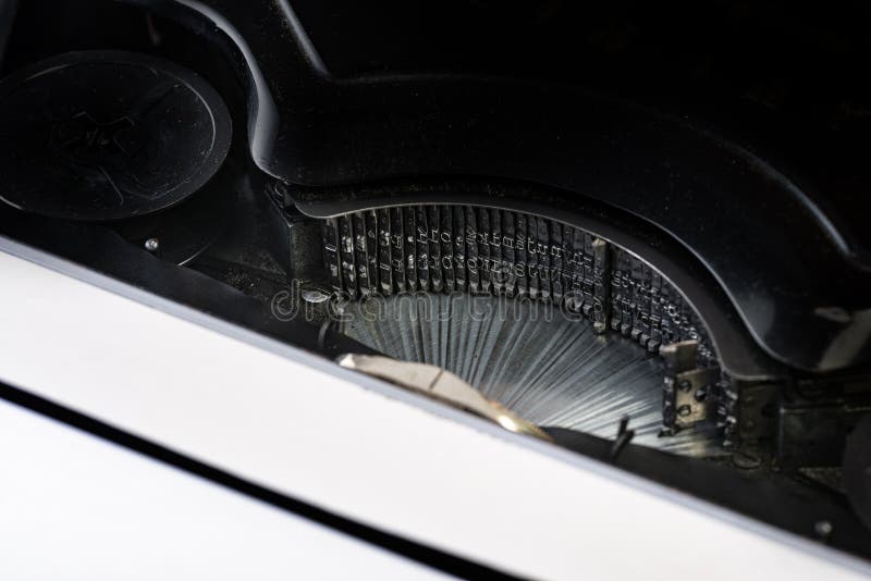 Retro Typing Machine in the Detail - Vintage Typewriter Machine Stock ...