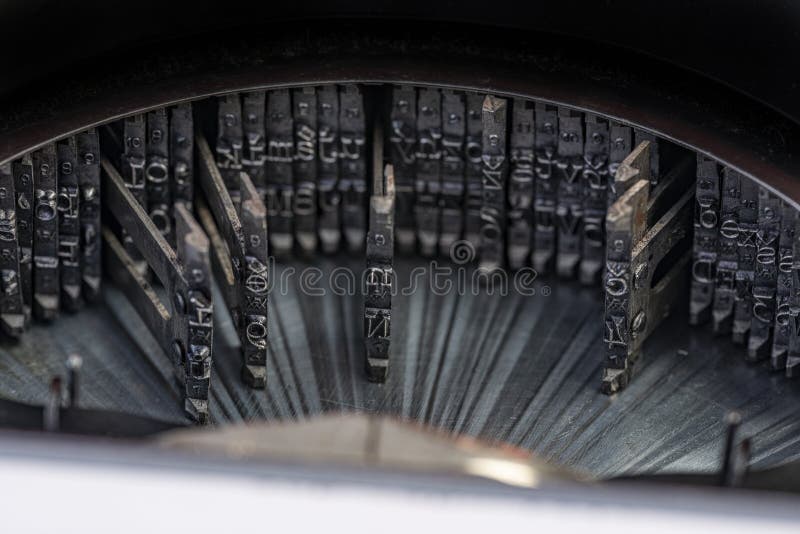 Retro Typing Machine In The Detail - Vintage Typewriter Machine Stock ...