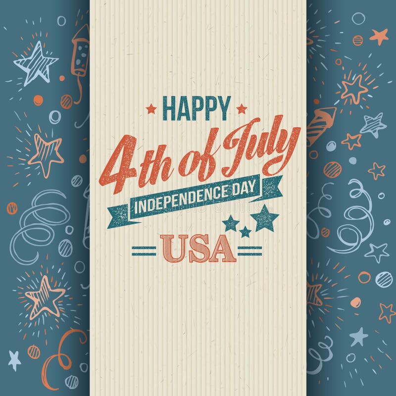 Retro Typography Card Independence Day. Vector Stock Vector ...