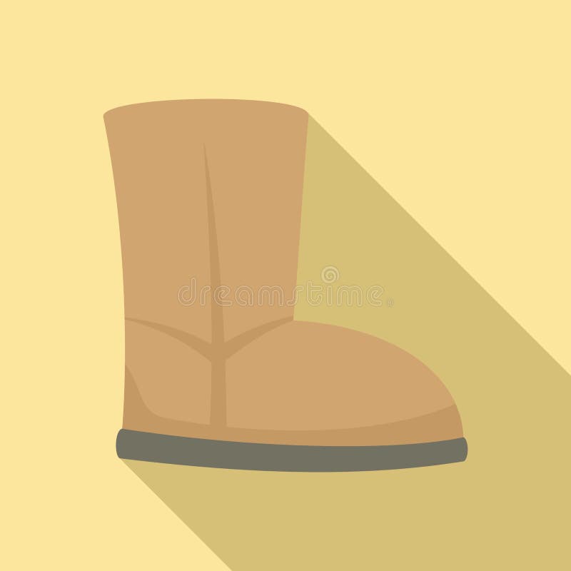 Casual Ugg Boot Icon, Flat Style Stock Vector - Illustration of design ...