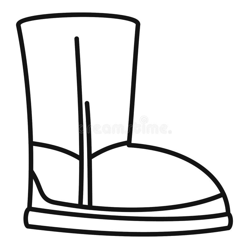 Casual Ugg Boot Icon, Outline Style Stock Vector - Illustration of ...