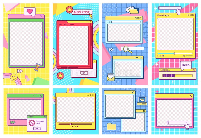 Nostalgic 90s Ui. Retro Error Messages, Old Computer Icons and App ... Nostalgic 90s Ui. Retro Error Messages, Old Computer Icons and App ...