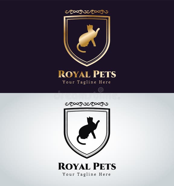 Retro Uitstekende Embleem Van Het Kattenmonogram Vector Illustratie ...