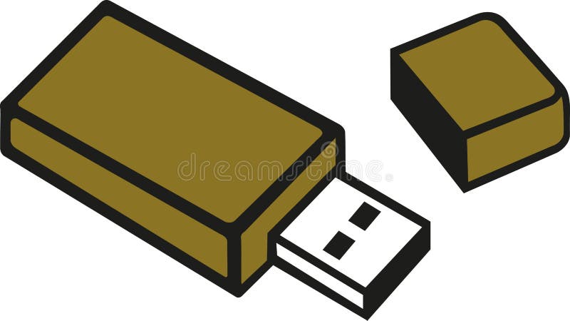 Retro usb stick stock vector. Illustration of plug, backup - 107205402