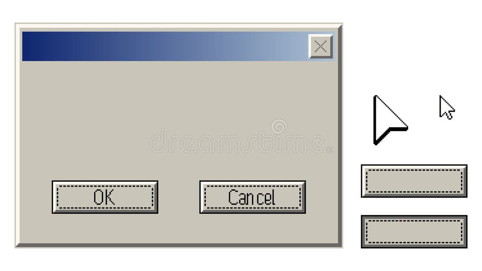 Retro User Interface Elements 90s Style. Classic 90s Operating System ...