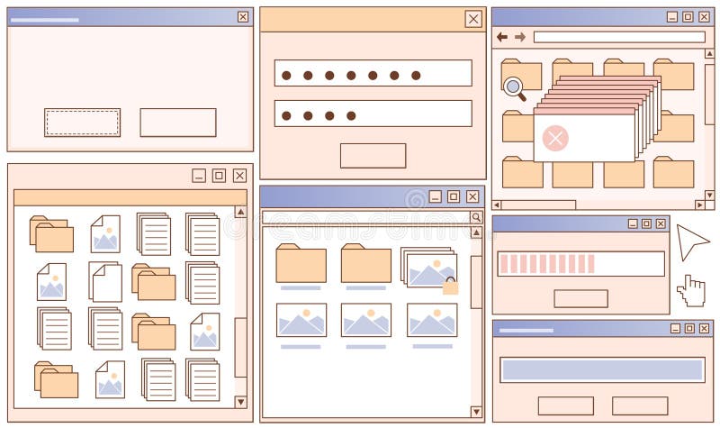 Old School Desktop Gui Components Stock Illustrations – 3 Old School ...