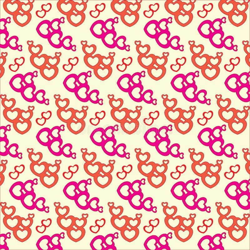 Retro Valentine Pattern with Hearts Stock Vector - Illustration of ...
