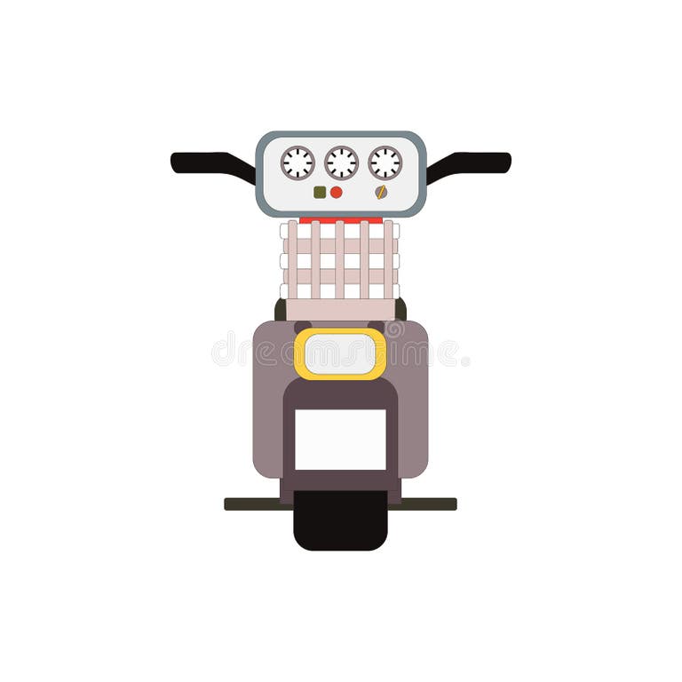 Retro Vector Moped Scooter Illustration Back View Stock Vector ...