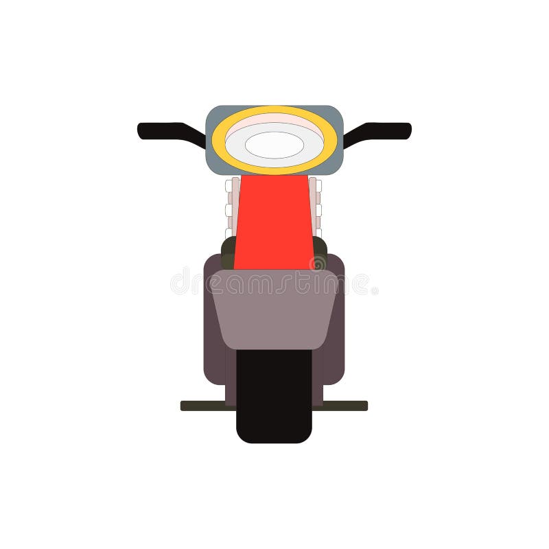 Retro Vector Moped Scooter Illustration Front View Stock Vector ...