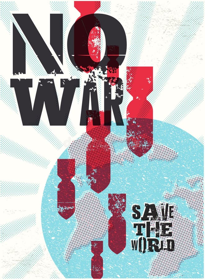 Retro Vector Poster No War. Save the World. Stock Vector - Illustration ...