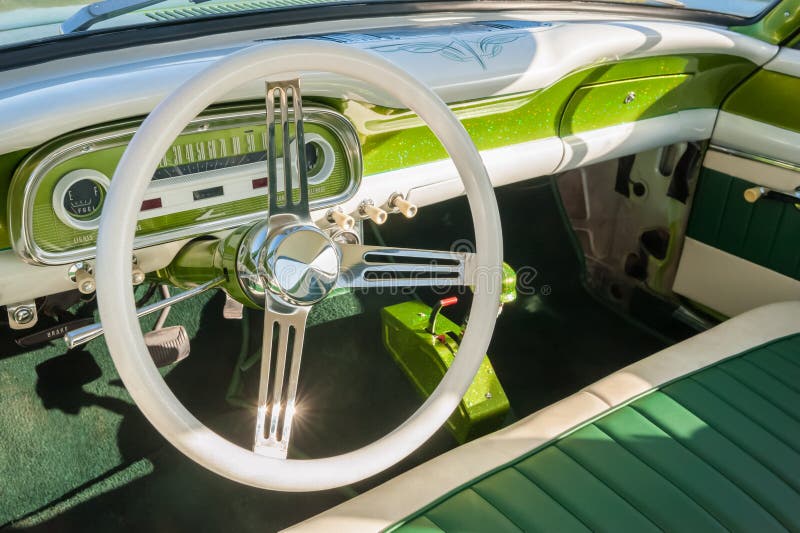 Muscle car interior stock photo. Image of transport, chromed - 31312486