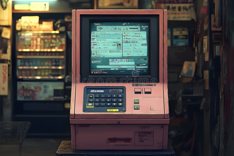 Retro Japanese Vending Machine Stock Illustration - Illustration of ...