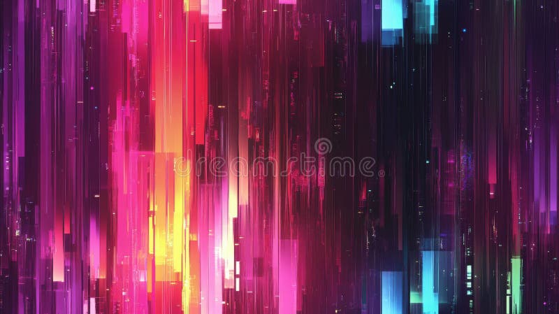 Retro VHS Glitch Pattern Featuring Vibrant Colors and Unique Visual ...