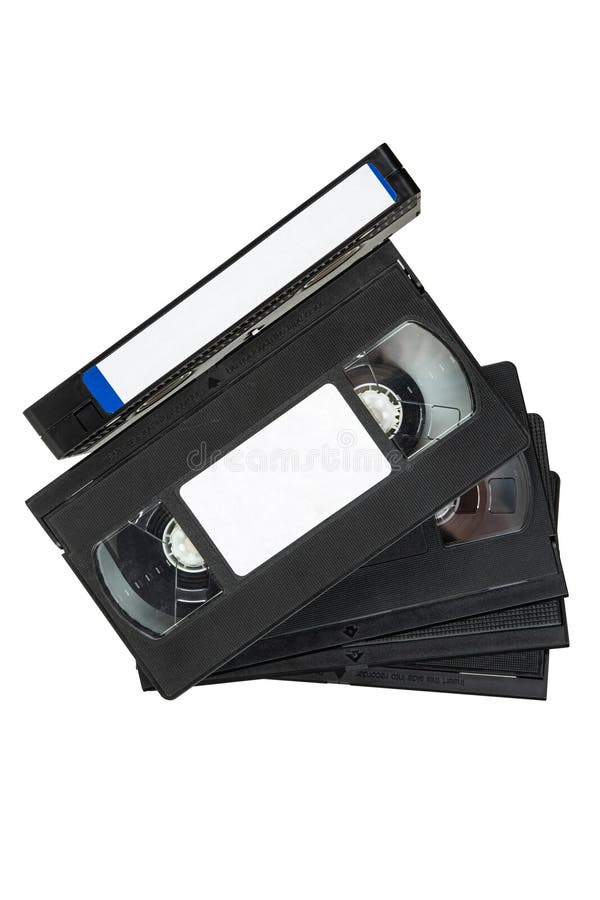 Retro VHS tapes pile stock illustration. Illustration of recorder ...